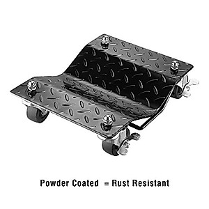 Car Dolly Set of 4 - Under Vehicle Tire Skates with Heavy-Duty Roller Wheel Casters - For Moving, Positioning Vehicles or Boats by Pentagon (Black)