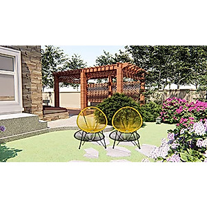 Kingmys Acapulco Woven Lounge Chair for Indoor and Outdoor Use (2PC Yellow)