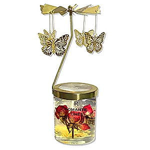 Gifts for Women Mom Sister Best Friend Girlfriend Birthday, Jelly Gel Scented Candle Spinning Candle Rotating for Romantic Home Decor, Long Burning, Relaxing for Bath, Yoga (Velvet Rose, Fairy)