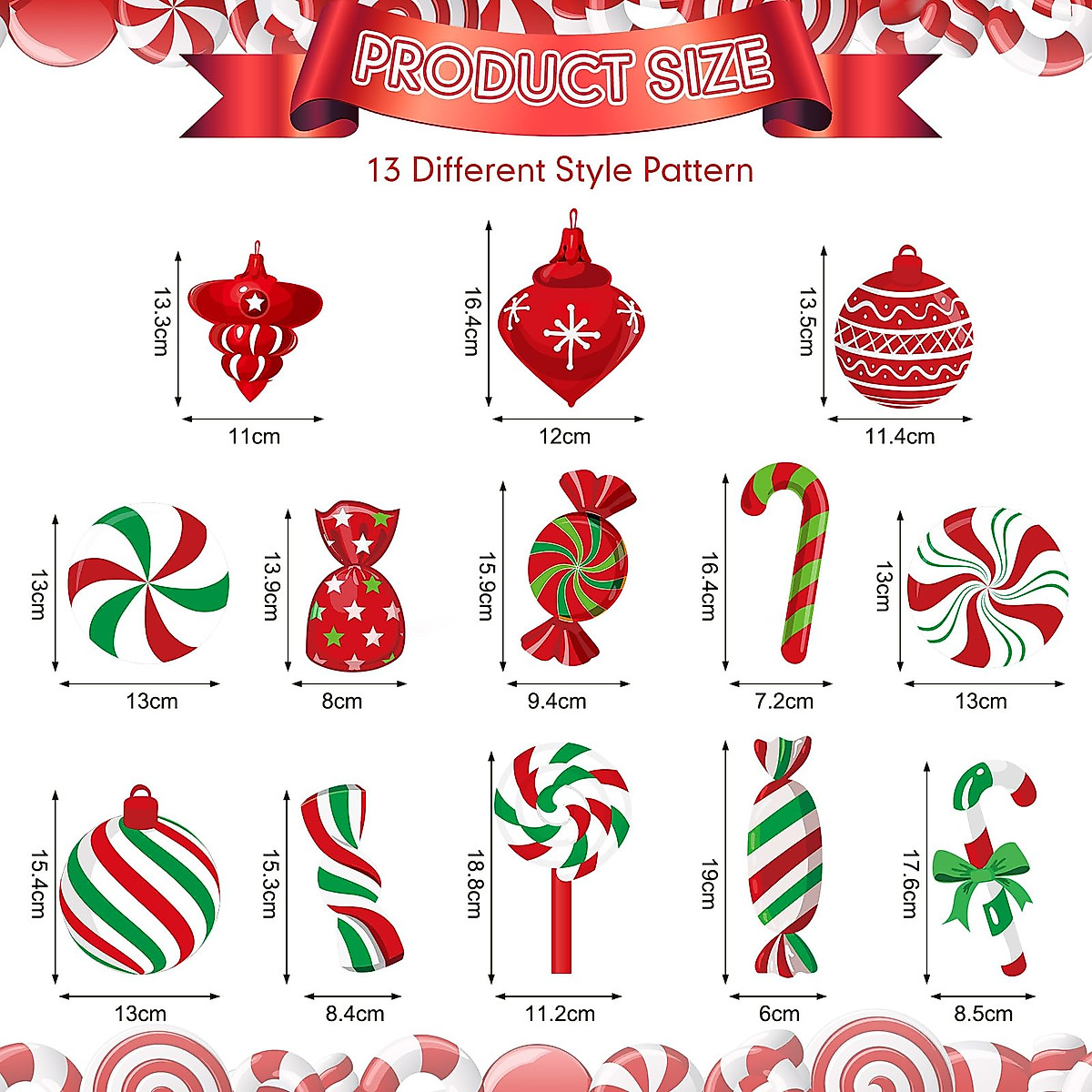 Funrous Christmas Peppermint Candy Hanging Decorations Christmas Candies Ceiling Hanging Swirls Xmas Party Ceiling Whirl Streamers for Home Winter Holiday Christmas Party (Red White Green)