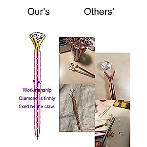 Diamond Pens Pack of 16 Cute Ballpoint Pens Diamond Pen Office Supplies Décor Gifts for Women Bridesmaid Coworkers Rose Gold Cool Fun Fancy Novelty  Crystal Metal School Desk Accessories Black Ink