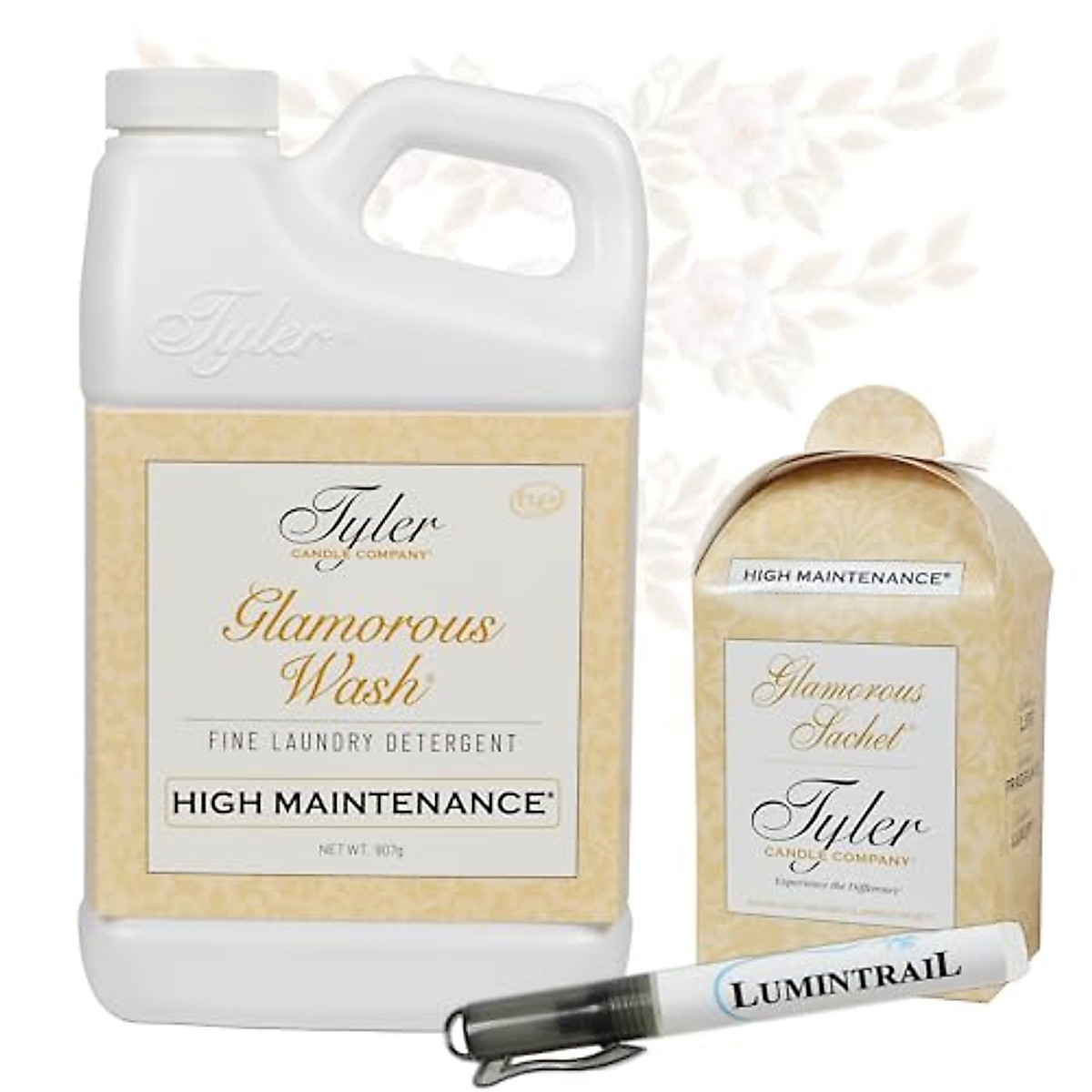 Tyler Glamorous Wash High Maintenance Fine Laundry Detergent with Stain Remover Pen and Dryer Sachets - Liquid Detergent Designed for Clothing - Hand & Machine - 32oz (High Maintenance)
