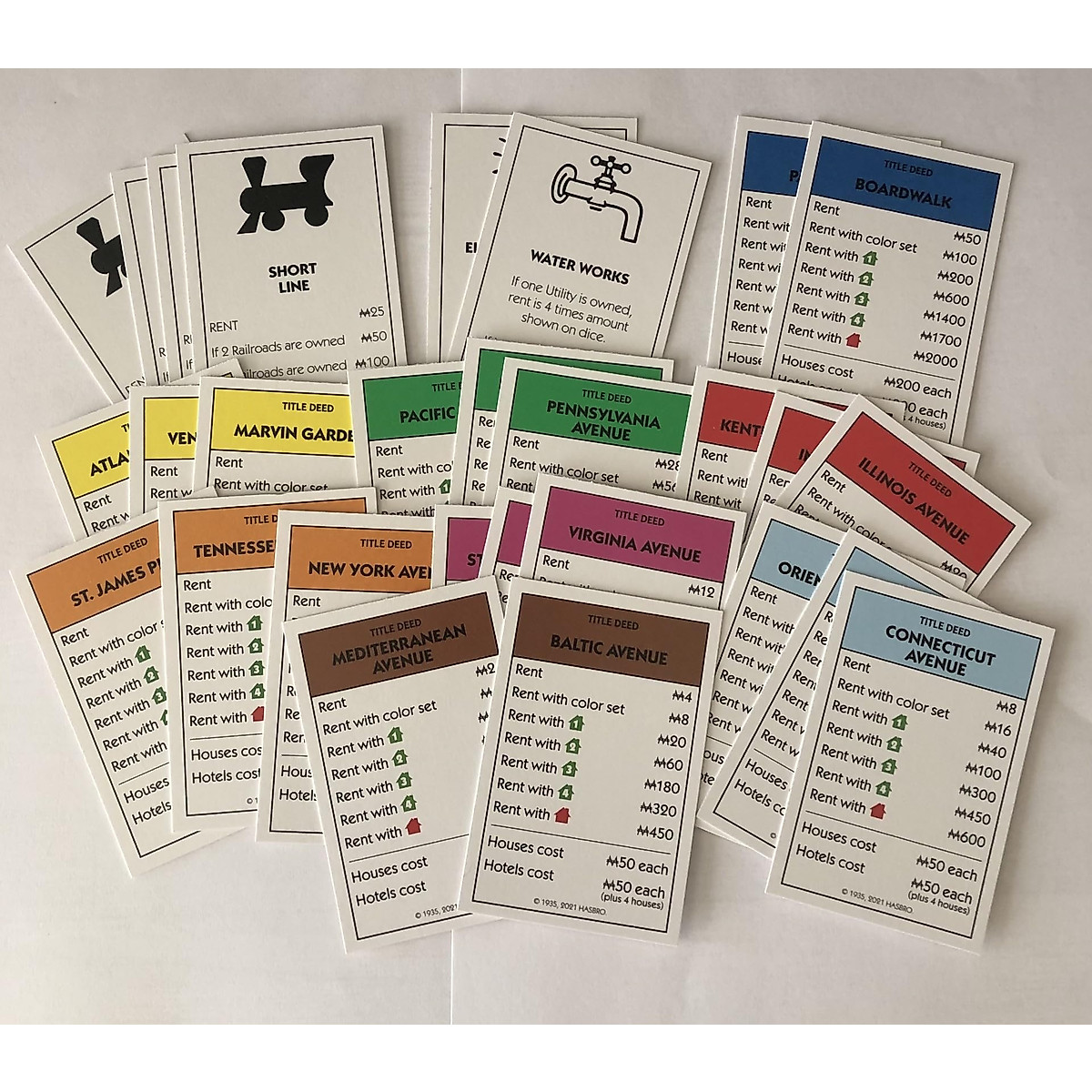 Hasbro Monopoly Card Pack (Deeds/Titles, Chance, Community Chest) - New Monopoly Currency Symbol