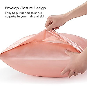 BEDELITE Satin Silk Pillowcase for Hair and Skin, Coral Pillow Cases Standard Size Set of 2 Pack, Super Soft Pillow Case with Envelope Closure (20x26 Inches)