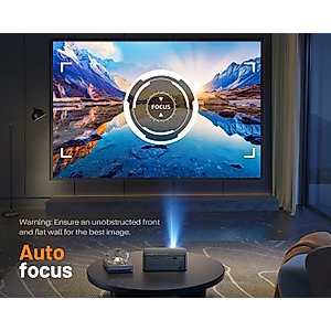 GooDee Projector 4K Support, Outdoor Projector with Wifi and Bluetooth, Android TV Projector 1080p with Auto Focus & Full-Sealed Optical Engine for Movie, Netflix/Prime Video Built-in, 8000+ Apps