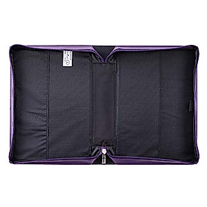 Christian Art Gifts Women's Fashion Bible Cover Blessed is The One Jeremiah 17:7, Purple Floral Faux Leather, Large