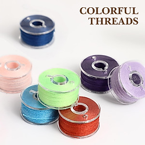 Retrowavy 288 Pcs Prewound Bobbins Sewing Thread 144 Colors Polyester Thread Sewing Machine Bobbins Embroidery Bobbins Embroidery Machine Thread with Plastic Storage Case for DIY Accessories