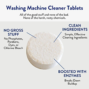 THE CLEAN PEOPLE Washing Machine Cleaner - Washer Machine Cleaner Tablets for Removing Odor, Grime & Scale Buildup - Front Load and Top Load Laundry Machine Cleaner - 10 Count