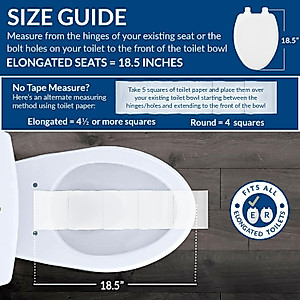 MAYFAIR 1843SLOW 000 Lannon Toilet Seat will Slow Close and Never Loosen, ELONGATED, Durable Enameled Wood, White