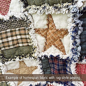 Nutmeg Brown Cotton Homespun Plaid Fabric by JCS - Sold by The Yard