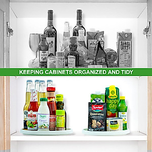 4 Pack 10 Inch Non Skid Lazy Susan Organizers - Turntable Rack for Pantry Organization, Cabinet and Storage - Kitchen Spice Rack, Fridge, Bathroom, Dressing Table, Under Sink Organizing Rack