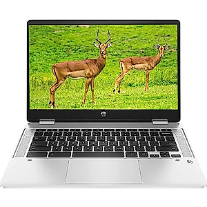 HP Premium Convertible 2-in-1 Chromebook, 14" HD IPS Touchscreen, Intel Celeron N Processor up to 2.78GHz, 4GB Ram, 64GB SSD, Super-Fast WiFi, Chrome OS, Arctic Silver Color (Renewed)