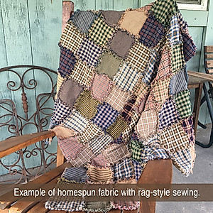 Timber Green 2 Cotton Homespun Plaid Fabric by JCS - Sold by The Yard