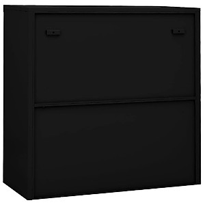 vidaXL Steel Office Cabinet - 35.4"x15.7"x35.4" - Versatile Storage Solution with Adjustable Shelves and Sliding Door - Ideal for Office Use - Black