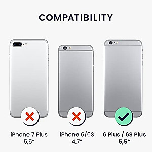 kwmobile Crossbody Case Compatible with Apple iPhone 6 Plus / 6S Plus Case - Clear TPU Phone Cover w/Lanyard Cord Strap - Black/Transparent