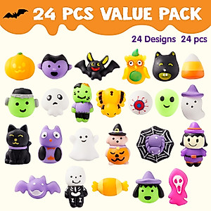 JOYIN 48 Pcs Halloween Mochi squishy toys Bulk, Halloween Toys for Halloween Party Favors Decoration, Trick or Treats Sensory Stress Relief Toy, Classroom Prizes Goodie Bag Filler Kids Gift