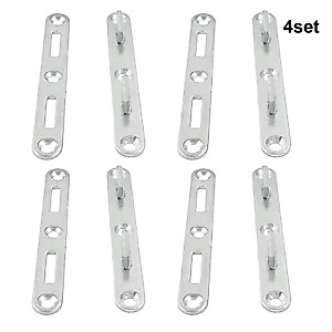 LifCratms 4 Sets Bed Rail Fasteners, 5 Inch Wood Bed Rail Connecting Fittings Thick Zinc Round Bed Hook Bed Frame Rail Hardware