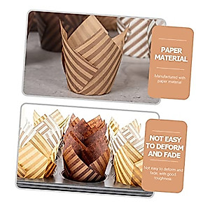 UPKOCH 200pcs Cuake Party Design Dark Shower Tulip Wrappers Liners Wedding Shop Paper Liner Dessert Baking for Greaseproof Decoration Birthday Portable Muffin Cake and New Cases