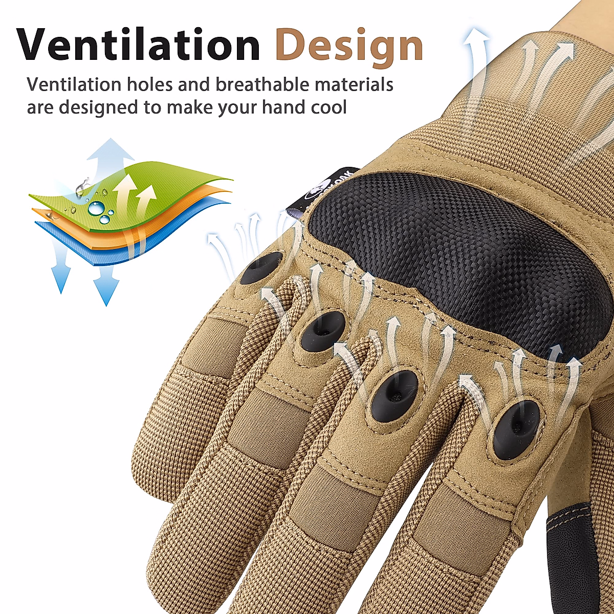 Mossy Oak Tactical Gloves for Men and Women, Touch screen Airsoft Gloves with Hard Knuckle for Hunting, Paintball, Hiking, Camping, Climbing, Cycling, Hunting Gear with Hard Shell & Palm Padding