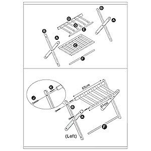 Generic Brands Folding Luggage Rack, Ror Guest Room, Double-Layer Luggage Rack, Easy to Assemble for use in bedrooms, Guest Rooms, Hotels（Updated）