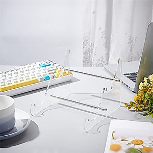 CRASPIRE Acrylic Keyboard Display Stand Holder 2-Tier Mechanical Computer Keyboard Stand Shelf for Desk Transparent Acrylic Stand Keyboards Storage Holder Tray for Computer Tablet Picture Frame