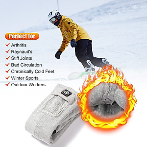 Heated Socks for Men Women, SAVIOR HEAT Electric Rechargeable Battery Thick Long Ski Socks for Winter Cold Weather Hunting Hiking Camping Skating Motorcycle Cycling Fishing