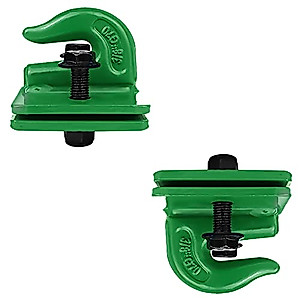 2 Pack 3/8" Tractor Bucket Grab Hook, G70 Forged Steel Bolt On Grab Hook for Tractor Bucket, Heavy Duty Tow Hook with Backer Plate Available Work Well for Loader Buckets, Truck RV, UTV (Green)