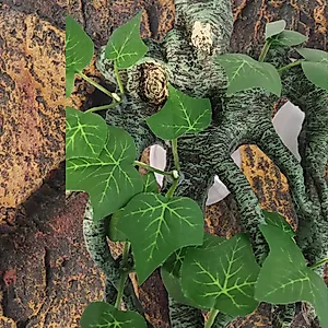 Hamiledyi Reptile Climbing Branch Leaves with Suction Cups Terrarium Plant Decoration Tank Accessories for Amphibian Lizard Bearded Dragons Gecko Snake