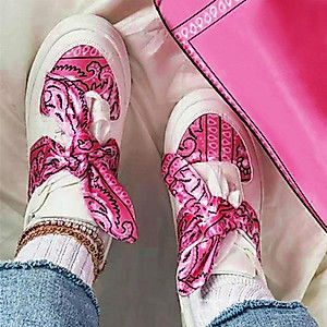 Padaleks Women's Front Lace-up Bow Fashion Sneakers Slip On Comfort Casual Walking Shoes for Shopping Office Work