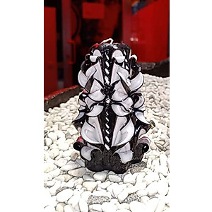 Handmade Carved Candle - Surprise Gift For Her - Decor Birthday Halloween Thanksgiving Christmas - Spiritual Living Room Home Decor Candles - Unique Engagement Wedding Idea - Black White - Ordagio