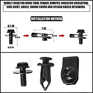 35PCS Engine Under Cover Splash Shield Guard Body Bolts, Bumper Fender Liner Push Retainer Fastener Rivet Clips, Universal Extruded U-Nuts Kit, Compatible with Infiniti G35 G37 EX35 FX35 FX45