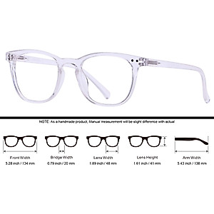 ANDWOOD Blue Light Blocking Glasses Women Men Computer Small Face Frame Bluelight Blocker Teens Square Frame Clear Crystal