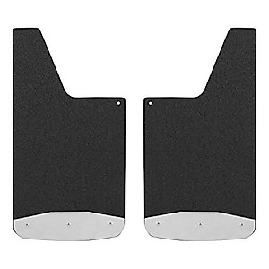 LUVERNE 251223 Universal Front or Rear 12-Inch x 23-Inch Textured Rubber Mud Guards with Stainless Steel Plates , Black