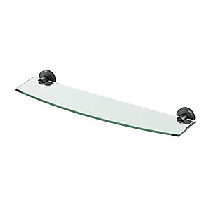 Gatco 4636MX Glam Glass Shelf, 20 Inch, Matte Black
