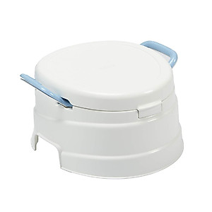 Primo 4-in-1 Complete Toilet Trainer & Step Stool, with Blue Seat, White