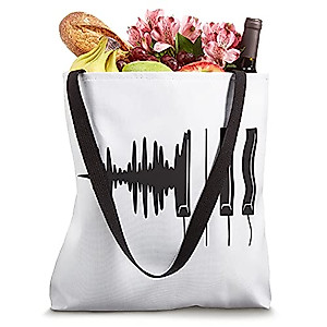 Sound Wave Heart Beat Piano Keys Keyboard Illustration Music Tote Bag
