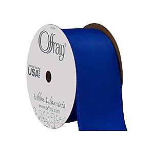 Offray Wired Edge Bistro Craft Ribbon, 1 1/2-Inch x 9-Feet, Royal
