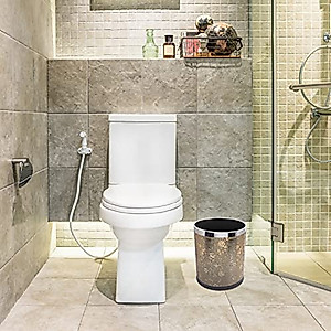 Operitacx European Trash Can Double Layer Wastebasket Decorative Garbage Lidless Waste Paper Basket Container for Bathroom Bedroom Kitchen Home Hotel KTV