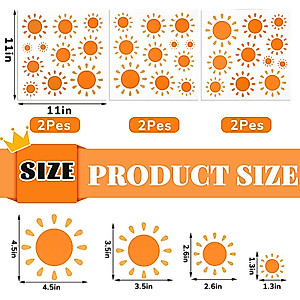 66 Pieces Sun Wall Decals Sunshine Boho Wall Art Decal Nursery Bedroom Decorations Wall Decor Stickers Peel and Stick Removable Modern Wallpaper for Kids Boy Girl Rooms Nursery Bedroom Decorations
