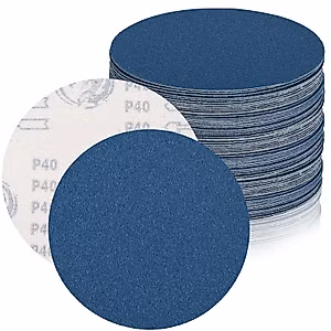 Anteecana 6-Inch no-Hole Hook and Loop Sanding Discs, 40/60/80/100/120/150/180/240/320/400/600 Grits Sandpaper for Random Orbital Sander, 26-Pack (Assorted Grits)