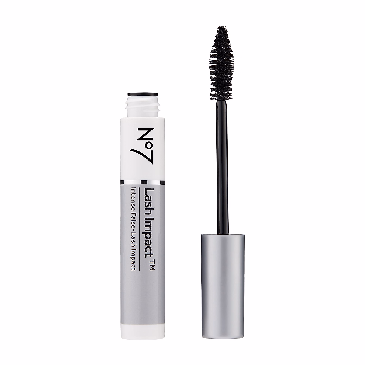 No7 Lash Impact Mascara - Black - Volumizing Mascara for False-Lash Effect - Smudge-Free Formula for Lengthening Lashes with Oversized Cone Brush Applicator (7ml)