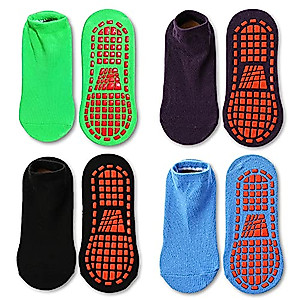 Tphon Non Slip Kids Trampoline Socks Anti Skid Socks with Grippers for Toddler Children Teenagers Grip Socks for Boys Girls