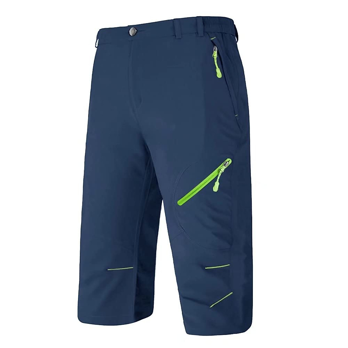 BIYLACLESEN Quick Dry Pants Men Hiking Pants Men Three-Quarter Pants Camping Pants 3/4 Shorts Men Work Pants for Men Fishing Pants for Men Cargo Long Shorts