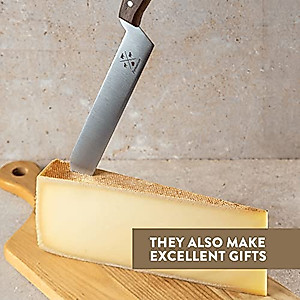 Formaticum Professional Cheese Knife- 8" x 1.25" Firm & Hard Cheese Slicer, Rust-Proof Stainless Steel Blade w/Solid Walnut Handle, Great Cheese Charcuterie Accessories, Handmade in Italy