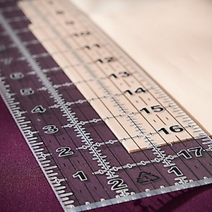 Fiskars Sewing Ruler - 3" x 18" Acrylic Ruler - Sewing and Quilting Ruler with Gridlines - Arts and Craft Supplies - Clear