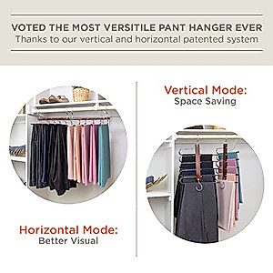 MORALVE Pants Hangers Space Saving - Hangers for Clothes Hanger Organizer - Jean Hangers Pants Rack Scarf Hanger Closet Space Saving Scarf Organizer - Magic Pants Hangers Pants Organizer 1 Pack