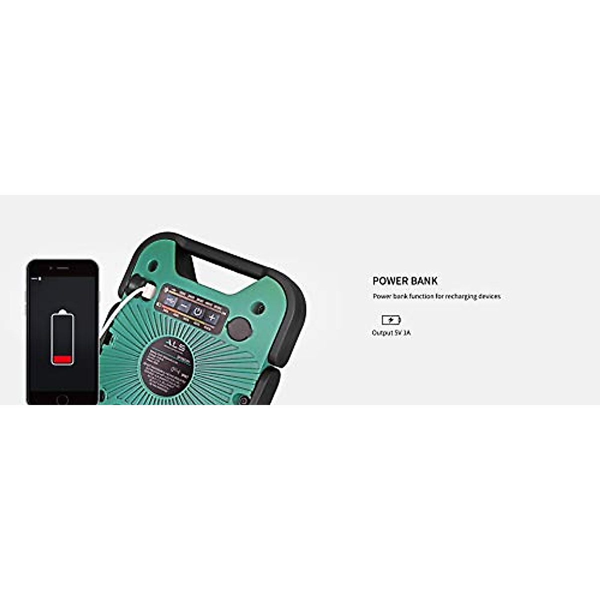 ALS Advanced Lighting Systems SPX601H-A 6000 Lumen Rechargeable LED Aluminum Work Light, with Integrated Power Bank