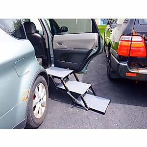 Pet Loader® Light 16" Platform, 4-Step Safe Affordable Way to Travel with Your Dogs. USA Made Stable Large Dogs and Small Dogs Easy to use Foldable Lasts a Lifetime