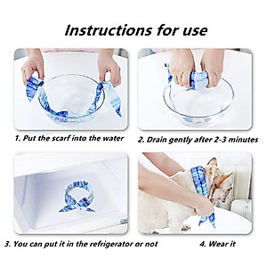 Dog Cooling Bandana Pet Cooling Scarf Dog Cooling Scarf Pet Summer Ice Collar Dog Cooling Collar (Small, Blue)