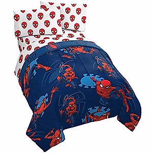 Jay Franco Marvel Spiderman Spidey Daze 5 Piece Queen Bed Set - Includes Reversible Comforter & Sheet Set Bedding - Super Soft Fade Resistant Microfiber (Official Marvel Product)